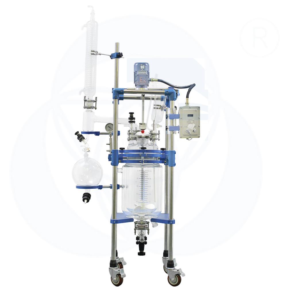 Vacuum Lab Glass Reactor With PLC Motor Pump 316L Evaporator Brake Type ...