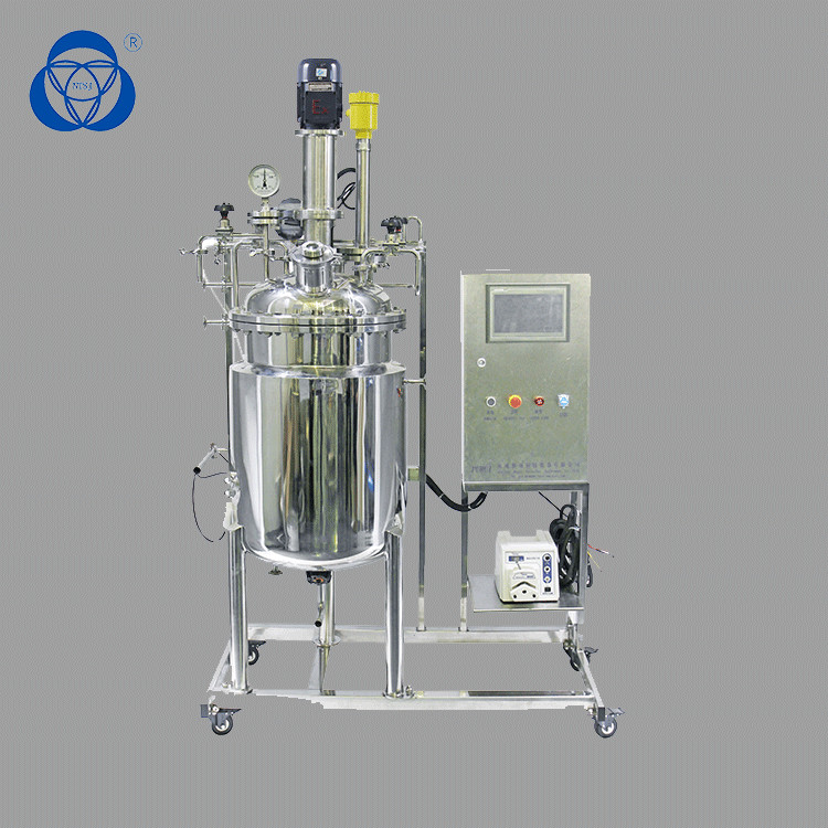 Full Vacuum To 0.6 MPa Pressure Range Glass Jacketed Chemical Reactor ...