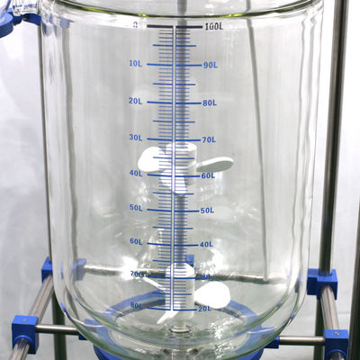 100L Jacketed Glass Reactor Vessel High Torque For Laboratory Application