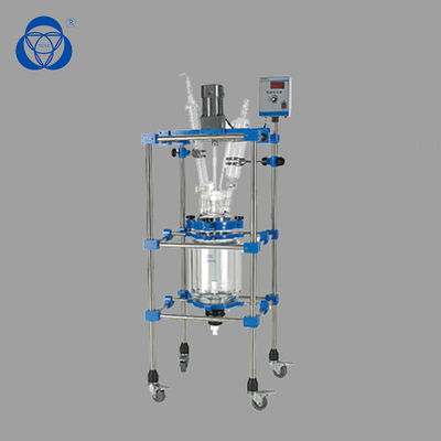 High Precision Double Jacketed Glass Reactor , Lab Glass Reactor ...