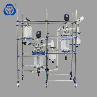 Mixing Lab Glass Reactor , Glass Reactor Laboratory With Chiller Vacuum ...
